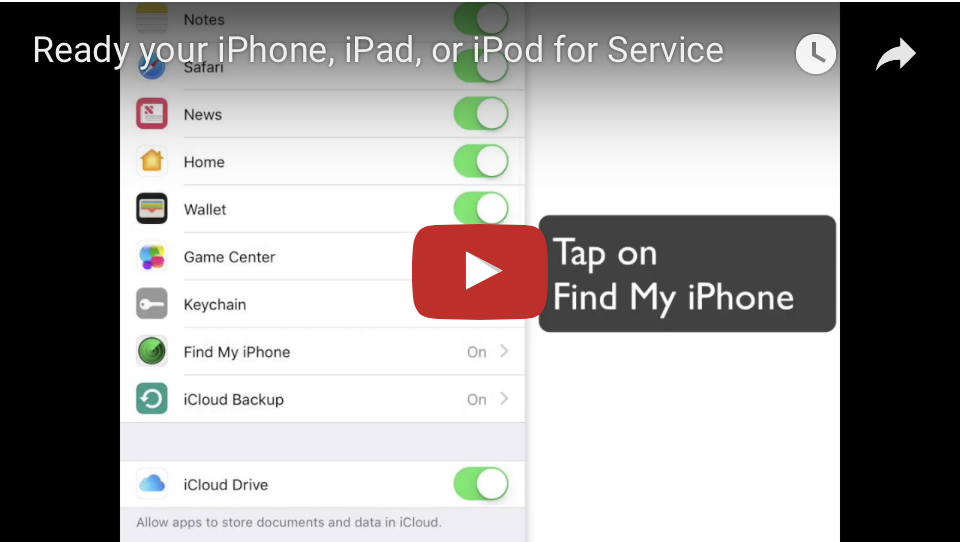 Ready your iPhone, iPod, or iPad for service | Mac-Ave