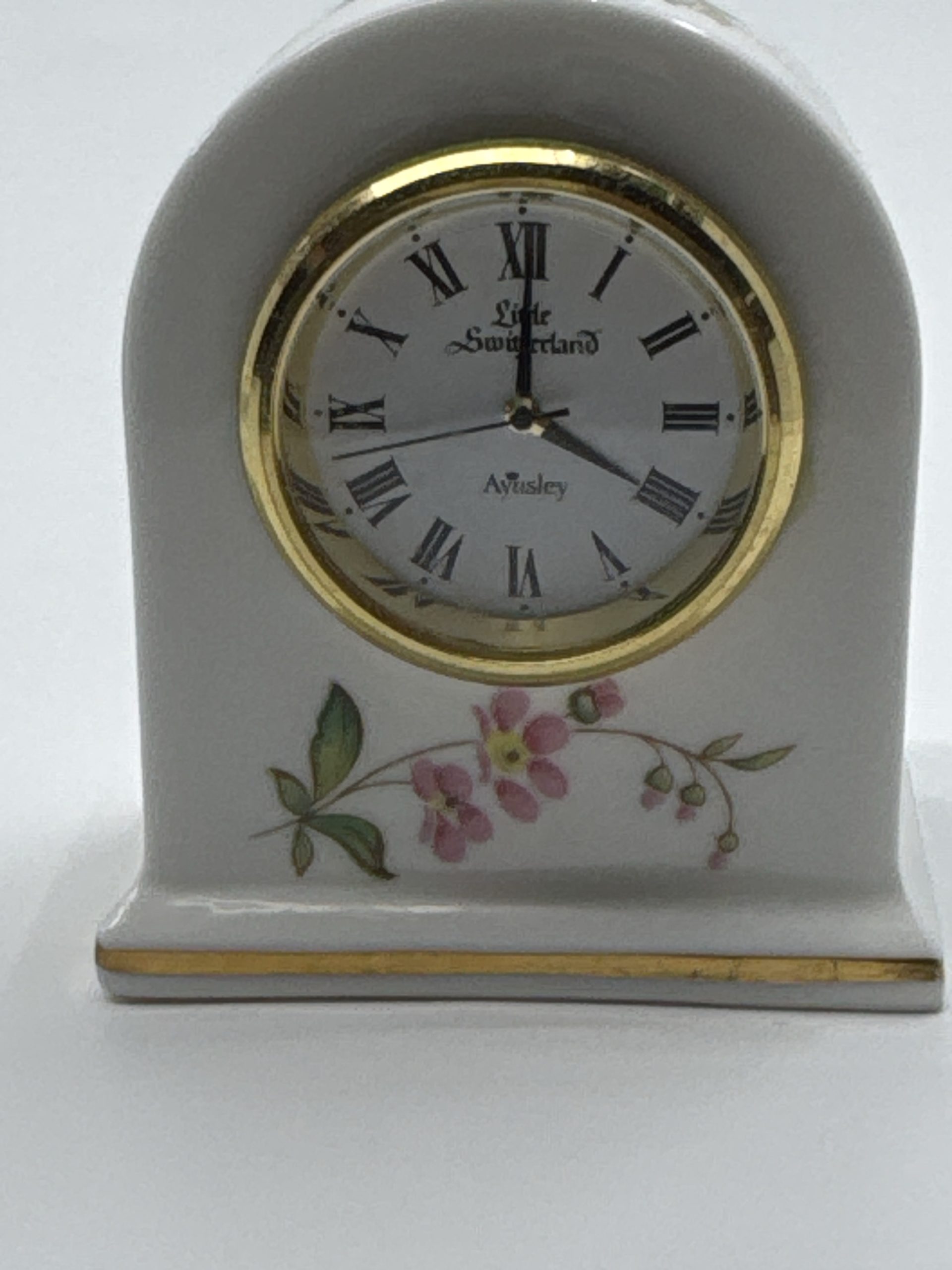 Vintage Aynsley Fine Bone China Mini Mantel Clock | Mac-Ave